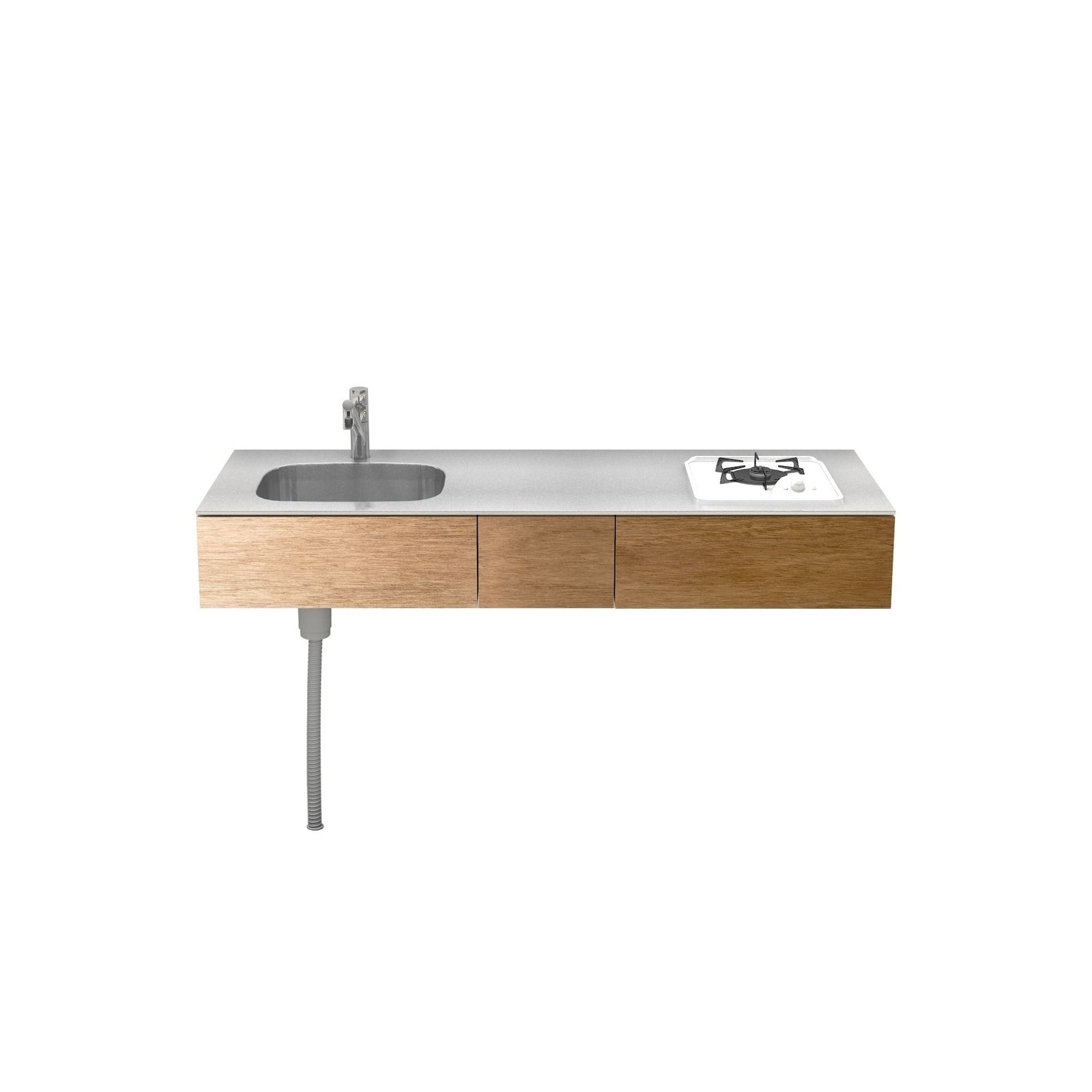 木製ミニマルキッチン ラワン W1500×D550 | TECTURE（テクチャー）