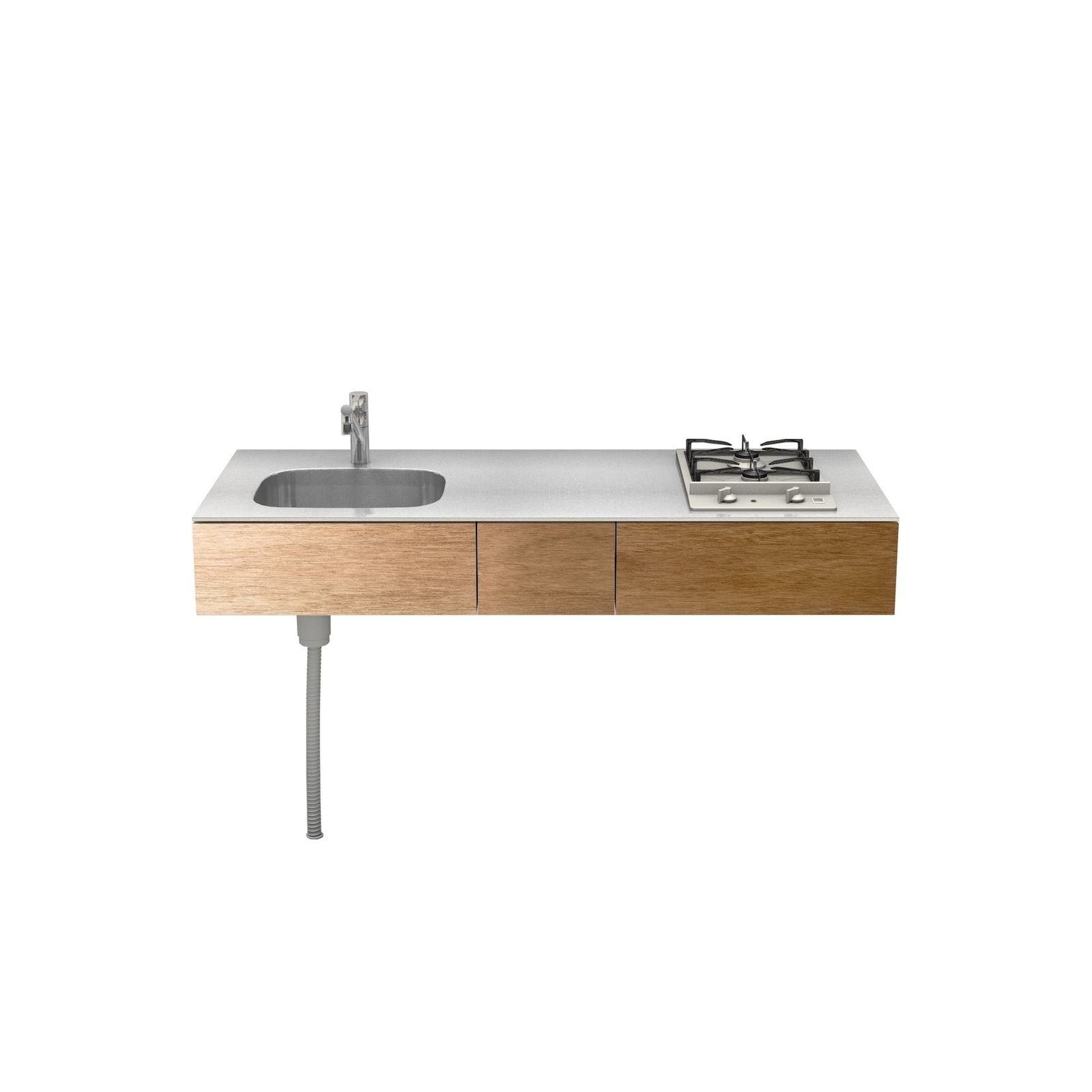 木製ミニマルキッチン ラワン W1500×D600 | TECTURE（テクチャー）